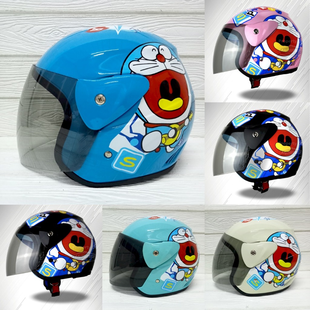 SRZ Evolution Doraemon Black Half Face Model Gm Evo Helmet | Shopee ...