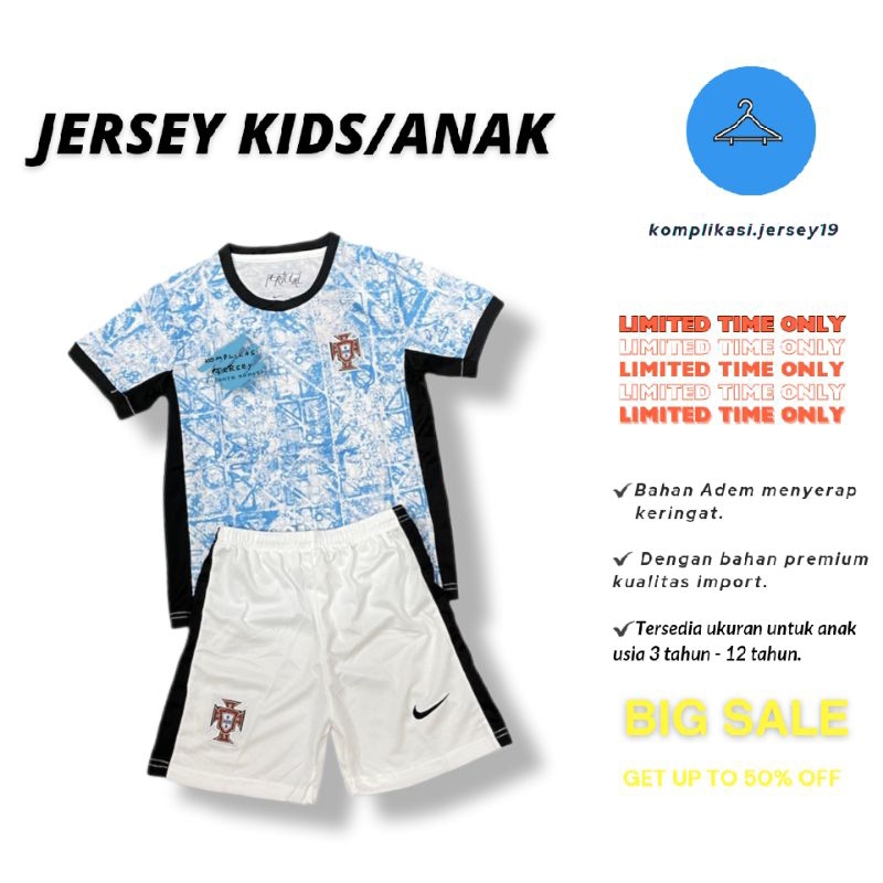 Portugal Away Children's Football Shirt 2024 25 ronaldo grade ori Children's Jersey | Shopee ...