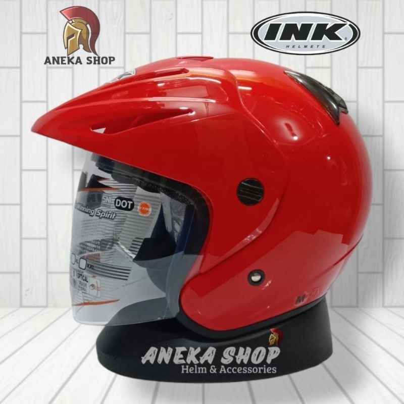 Helmet INK CX 22 SOLID FIRE RED | Single VISOR | Original | Sni Helmet ...