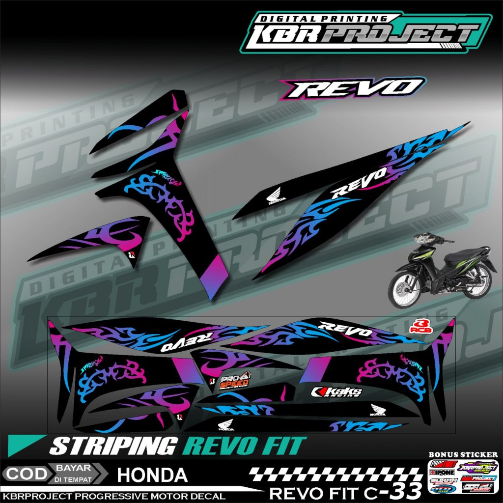 Revo FIT Motorcycle STRIPING Sticker Cool LIS Variation REVO FIT HONDA ...