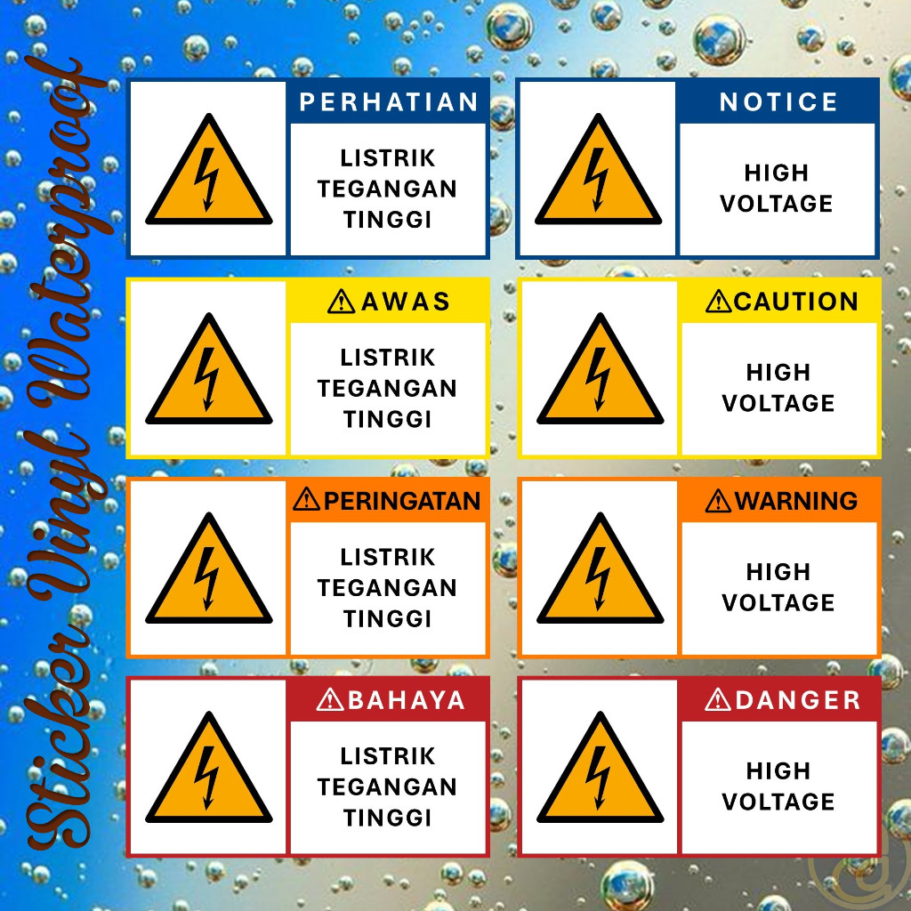 Arcamas - Electrical Sticker Size 10x20cm High Voltage Electrical ...