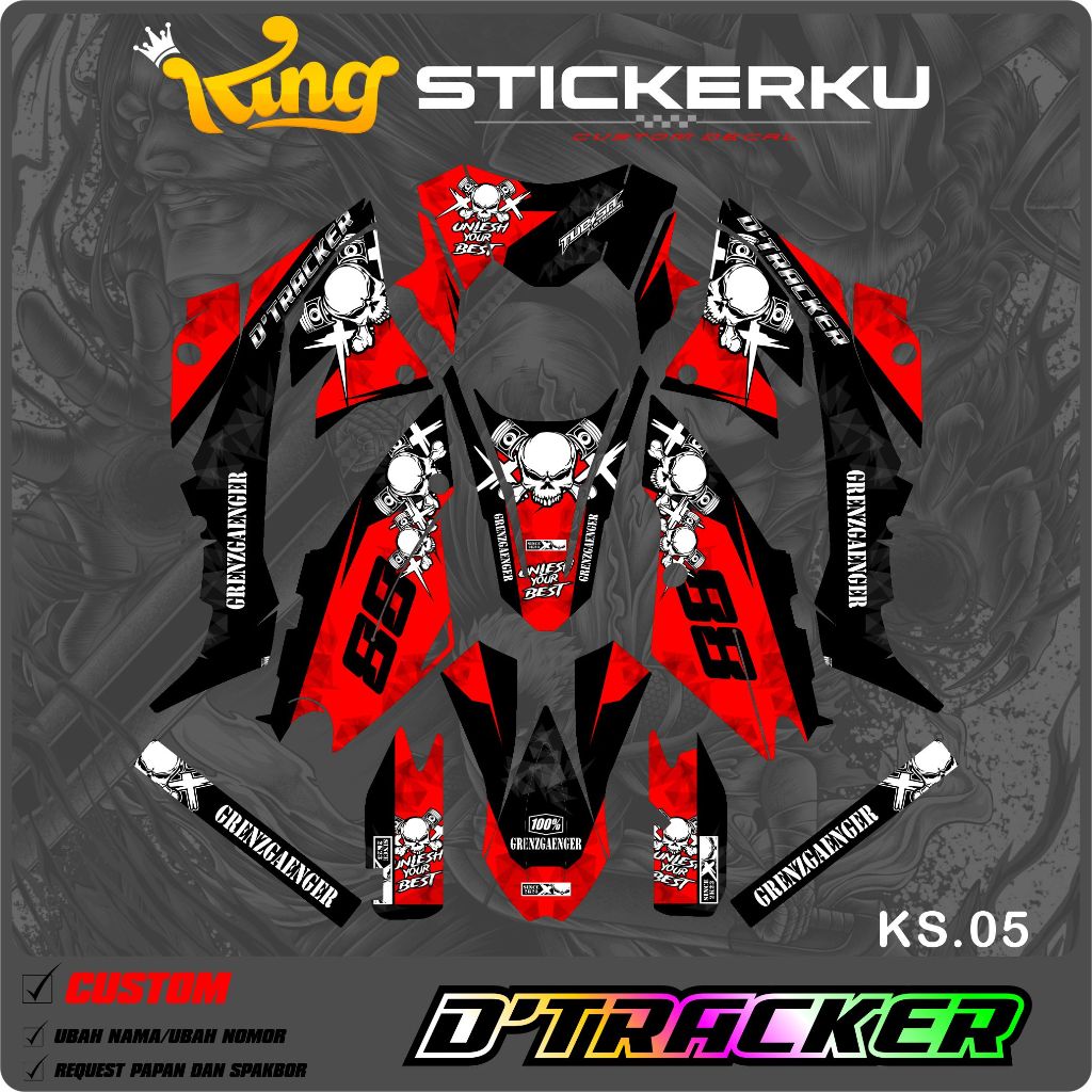 Sticker Decal Full Body DTRACKER 150 - Sticker Striping Variation Motor ...