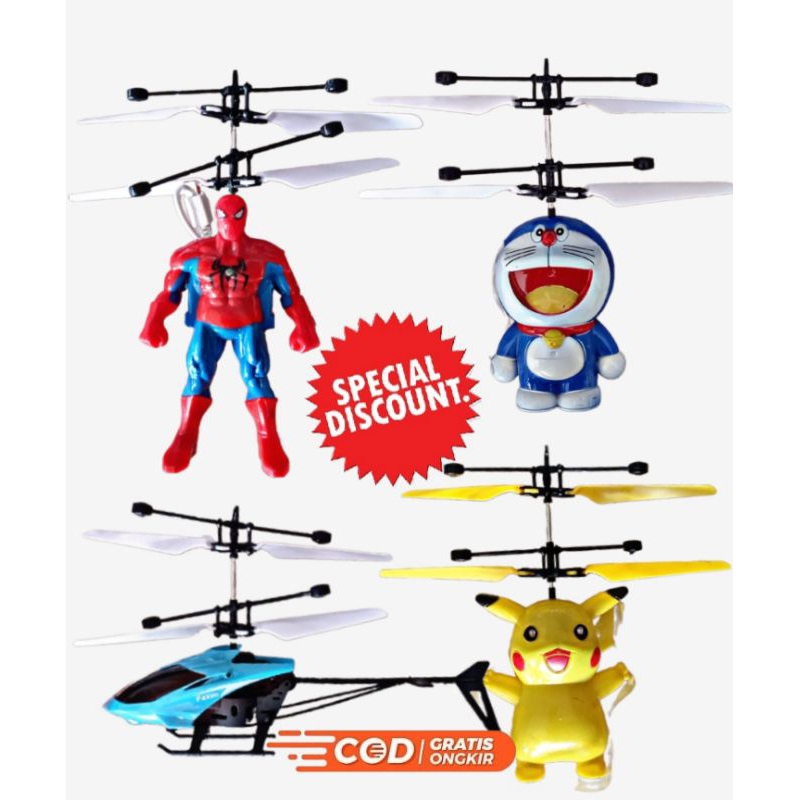 Spiderman helicopter drone pokemon mickey mouse / viral toy / hand ...