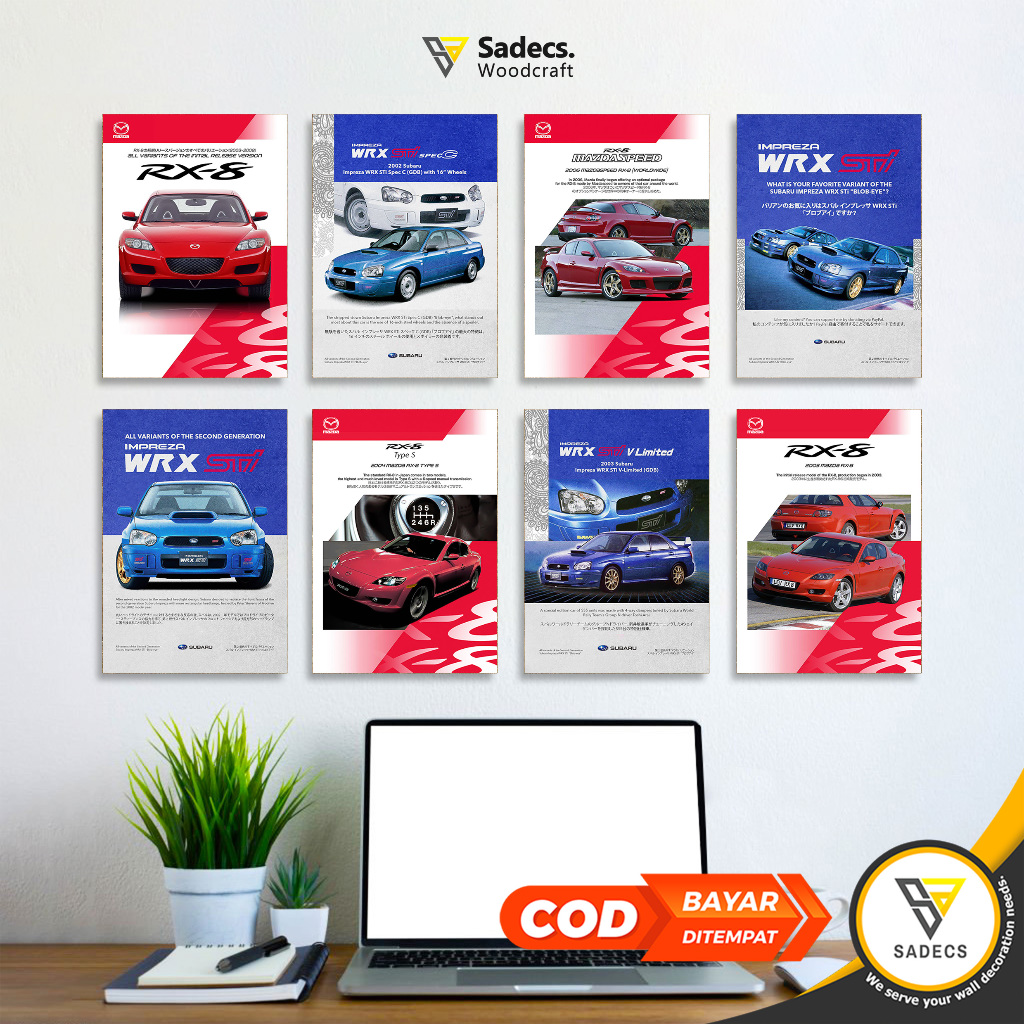 KAYU HIASAN DINDING Sadecs - MAZDA RX8 SUBARU IMPREZA Canvas Wooden ...