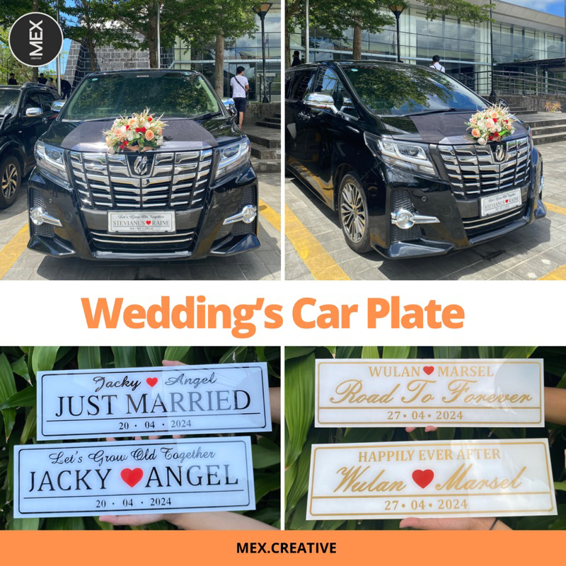 Acrylic WEDDING Number Plate | Wedding Car's PLATE | Shopee Malaysia