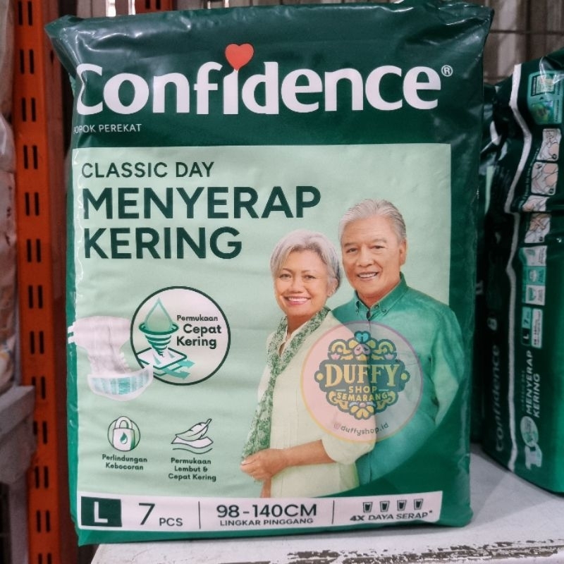 CONFIDENCE CLASSIC DAY L CONTAINS 7 ADULT ADHESIVE DIAPERS (1 BALL ...