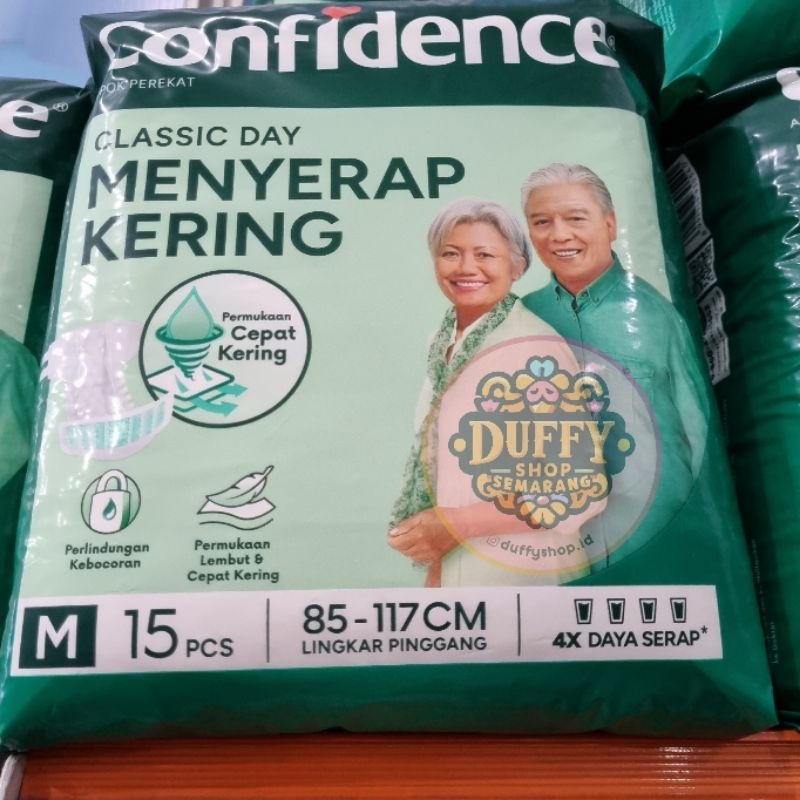 Confidence CLASSIC DAY M Contains 15 Adult Adhesive Diapers (1Ball ...