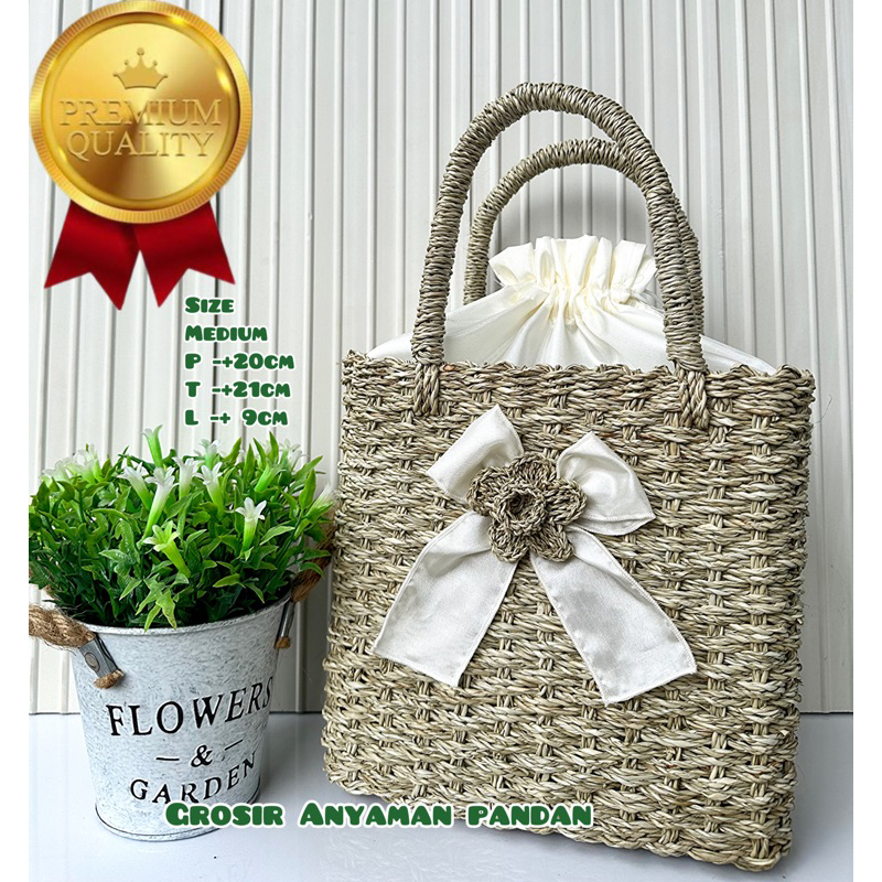 Rara Bag Ribbon Box pandan Woven Bag pandan parcel Bag hampers Bag ...
