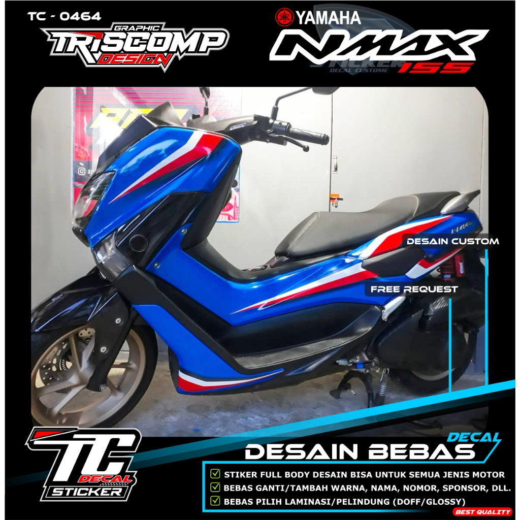 Decal Fullbody NMAX Old Super glossy glossy Simple Motif Design Custom ...