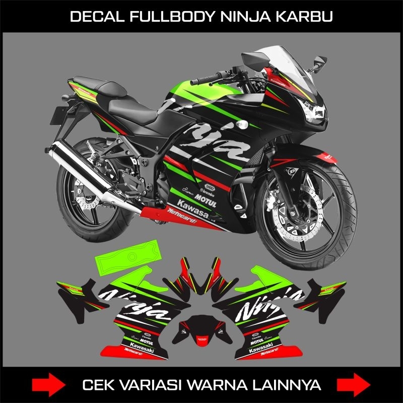 Decal STICKER NINJA 250 GRAVIS FULL BODY/ KAWASAKI NINJA 250 /STOCK ...
