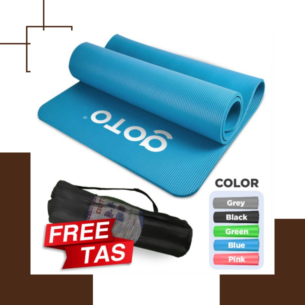 Goto NBR Yoga Mat 10mm Thick Anti-Slip Mat | Shopee Malaysia