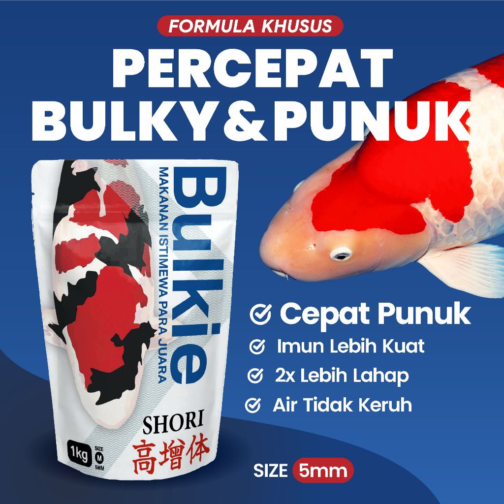 Special Feed for Enlarging Koi Fish BULKIE SHORI Koi 1kg Size 5mm Food ...