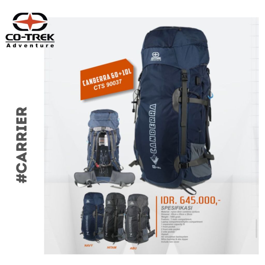 Co-trek carrier Canberra 60L Backpack co trek cotrek Mountain Bag 60 ...