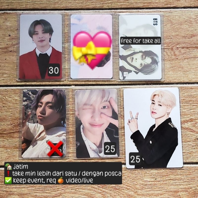 Pc BTS OFFICIAL JIMIN NAMJOON RM TICKET CARD MOTS ONE PERSONA MPC LYS ...
