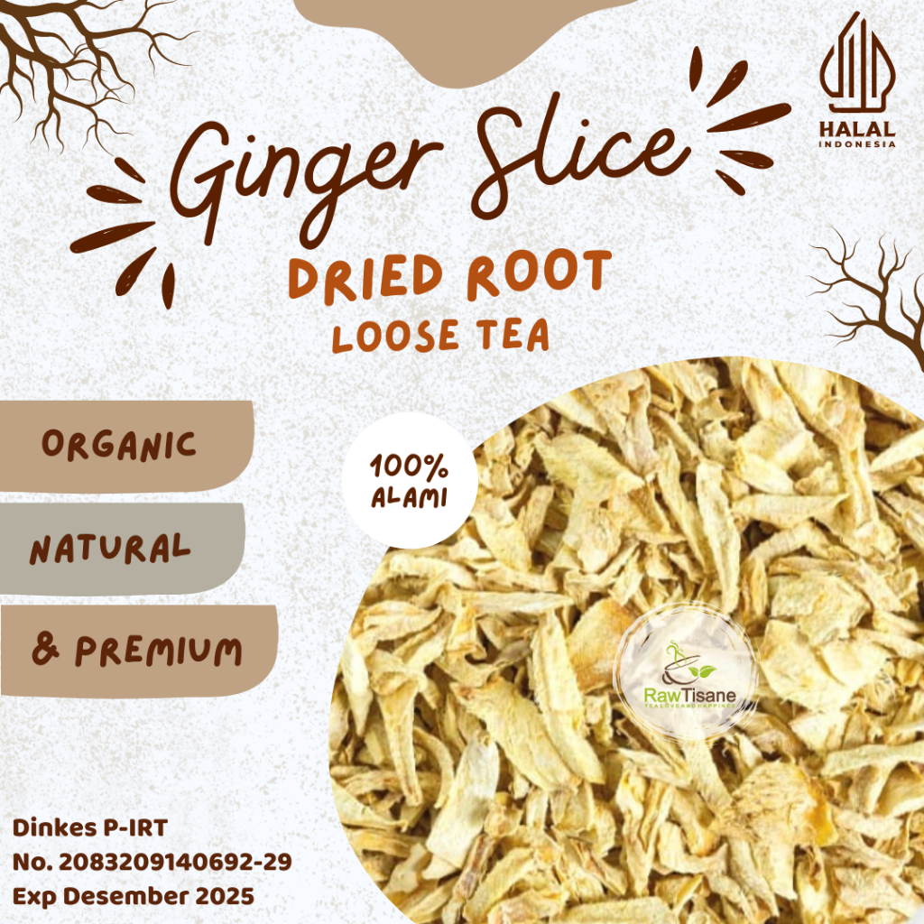 Raw TISANE Premium Dried Ginger Root Tea/Ginger Root Slice/Ginger Slice ...