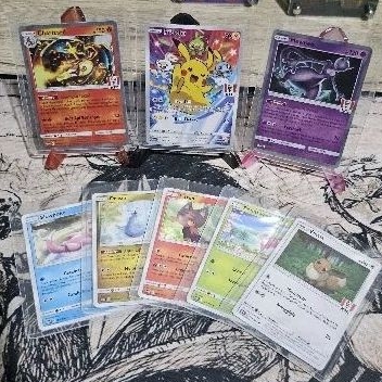 Pokemon kfc card set indonesian original card stamp charizard mew ...