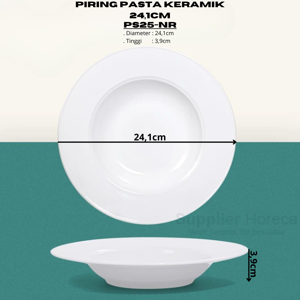 Ceramic Pasta Plate 24,1CM (1PCS) Plain By Indo Ceramic Quality ...