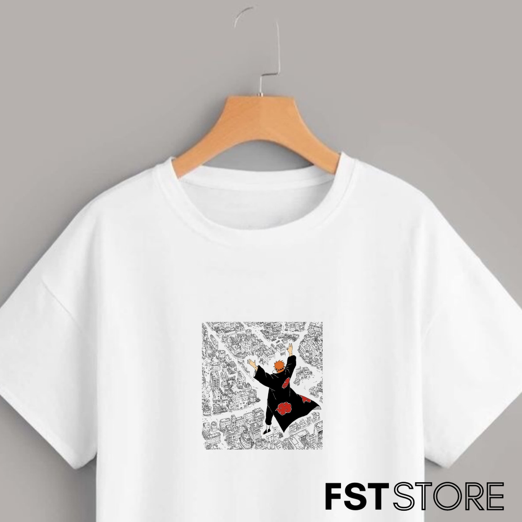 KATUN PUTIH Japanese ANIME T-Shirt PAIN AKATSUKI NARUTO SHIPPUDEN White ...