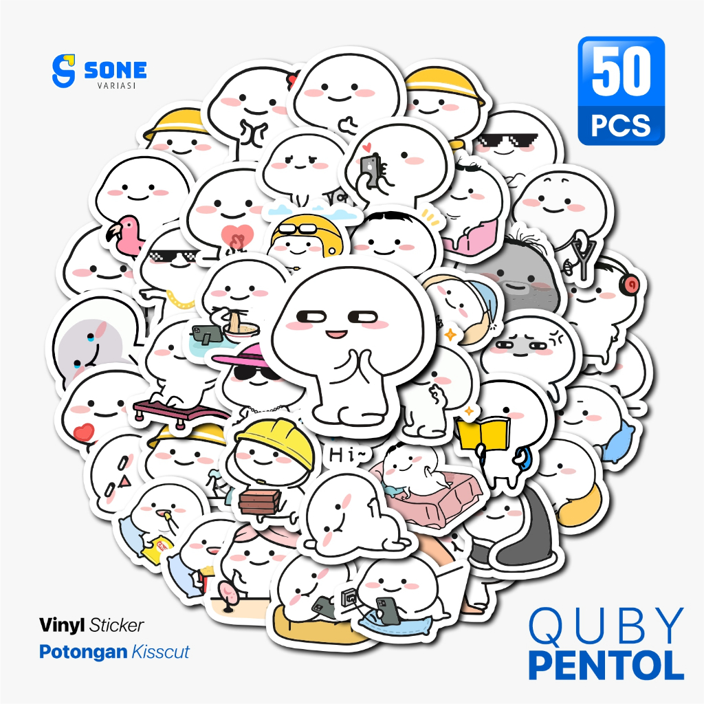 Sticker Pack PENTOL QUBY Aesthetic Vinyl Waterproof Laptop / Journal ...