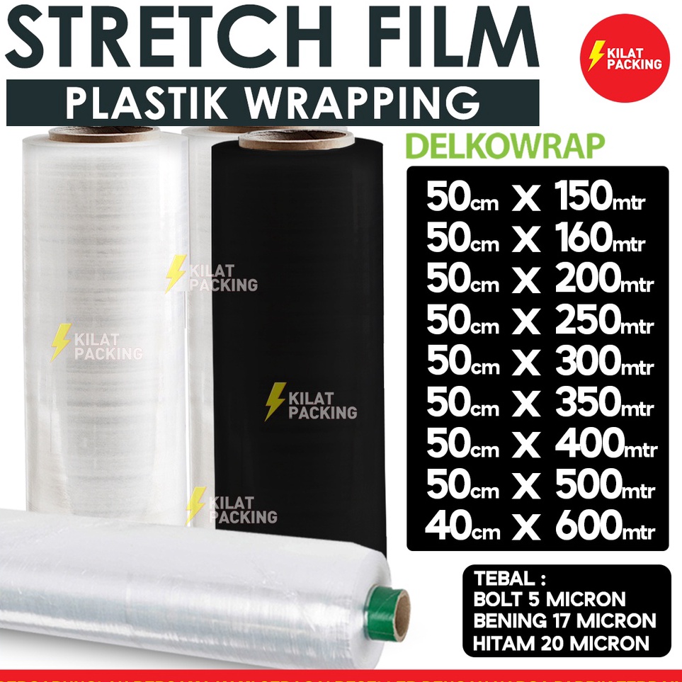 HITAM Iz Plastic Stretch Film Plastic Wrap Wrapping Wrapping Clear ...