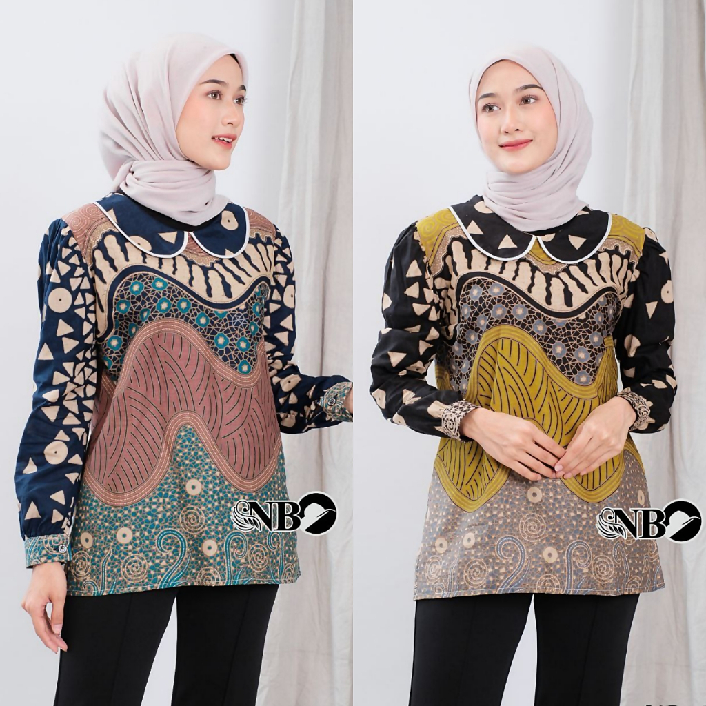 Modern Women's Batik Shirts Tops Blouse Batik Office Work Women Laura ...