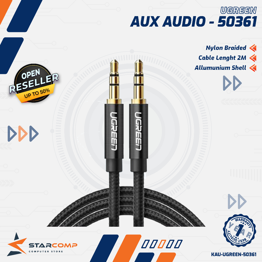 Ugreen 50361 AUX Cable Audio Jack 3.5mm Male To Male 1M AUX | Shopee Malaysia