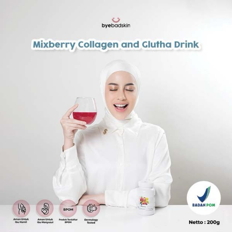 Mixberry Collagen and Glutha Drink - Byebadskin (200gr) | Shopee Malaysia