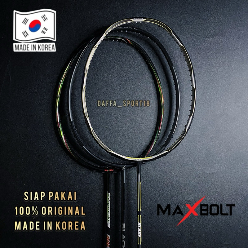 ORIGINAL MAXBOLT BLADE / BLACK / SUPREME DNA BADMINTON RACKET READY TO ...