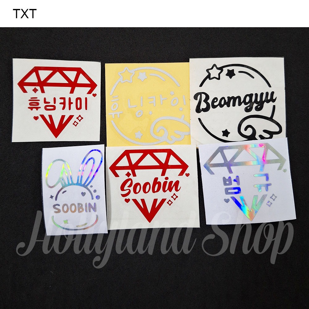 TXT Cutting Sticker Member Name Hangeul Lightstick (2pcs) Unofficial ...