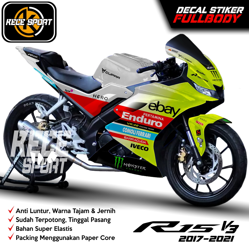 Newest Decal R15 V3 Sticker striping Decal Motorcycle Yamaha R15 V3 ...