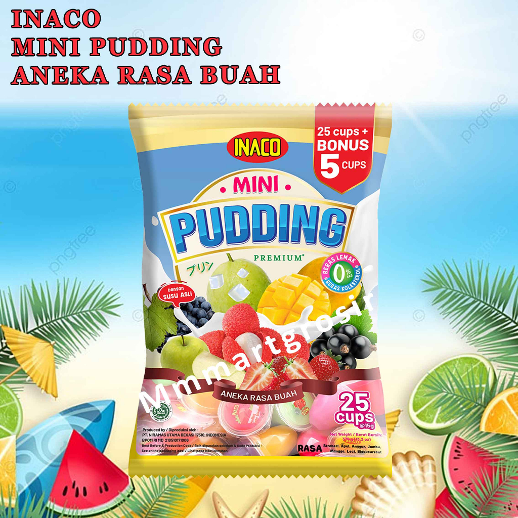 Inaco Mini Pudding Premium Various Fruit Flavors Contains 25 Cups ...