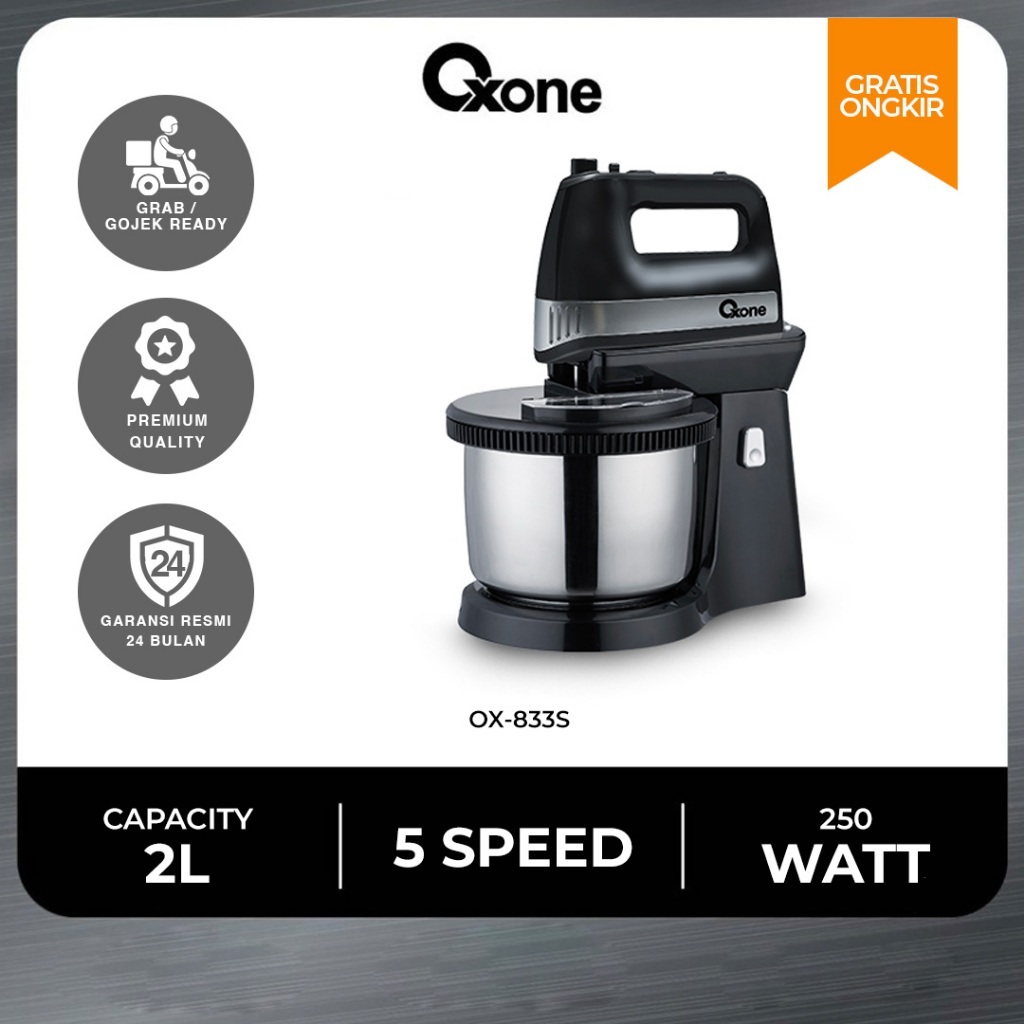 New!! Stand Mixer Stainless Steel Rotating Bowl 2L OX833S | Shopee Malaysia
