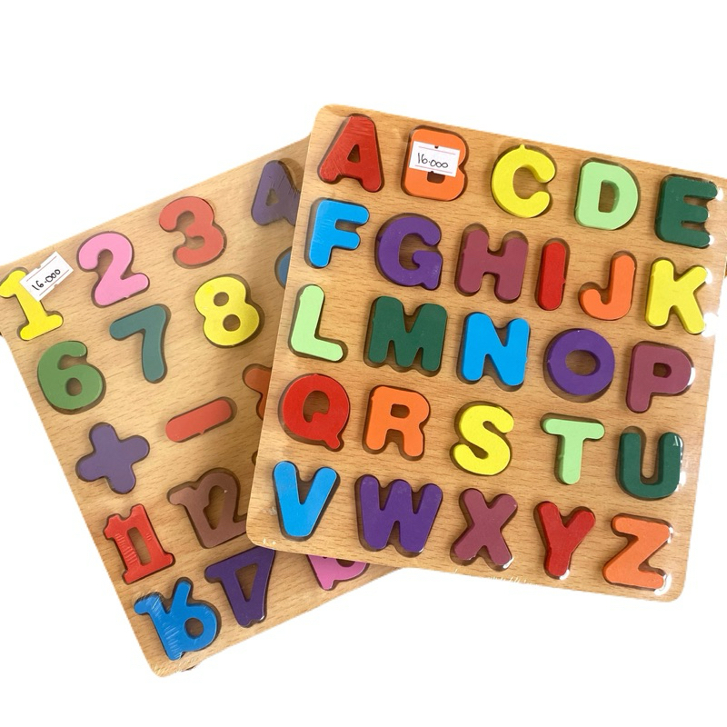 KAYU Wooden Puzzle Alphabet Letter Children's Educational Toy | Shopee ...