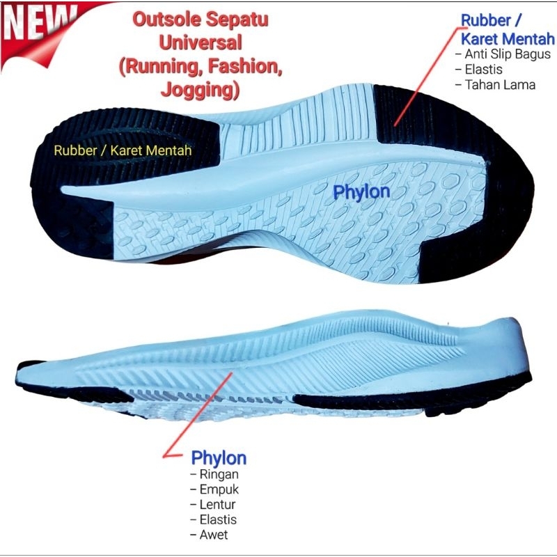Zoom-2 Universal Shoe Outsole: Running, Fashion, School, sole material ...