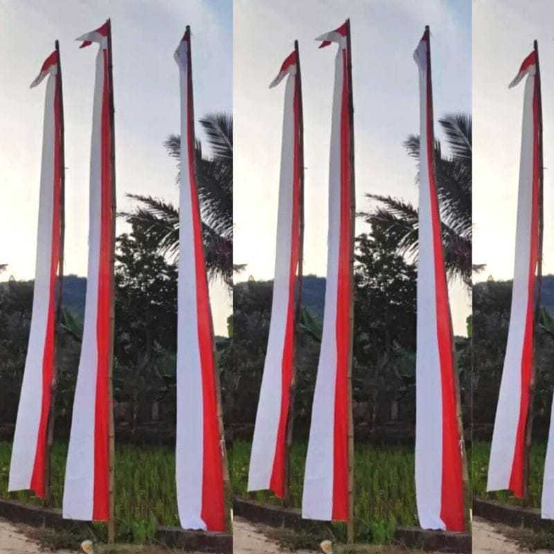 MERAH PUTIH Indonesian Plain Long Red and White Flag for the ...