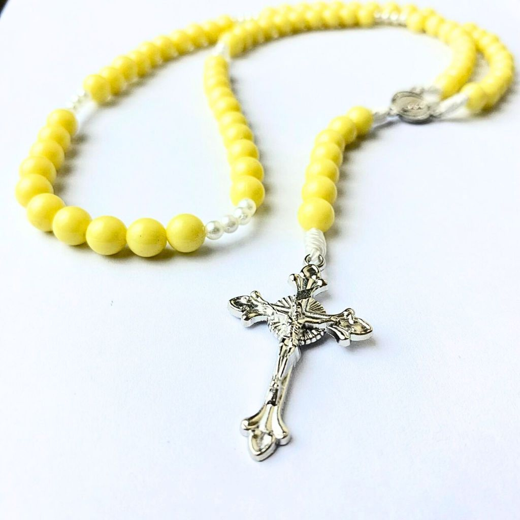 Catholic Rosary 77 Our Father's Prayer Yellow Acrylic | Shopee Malaysia