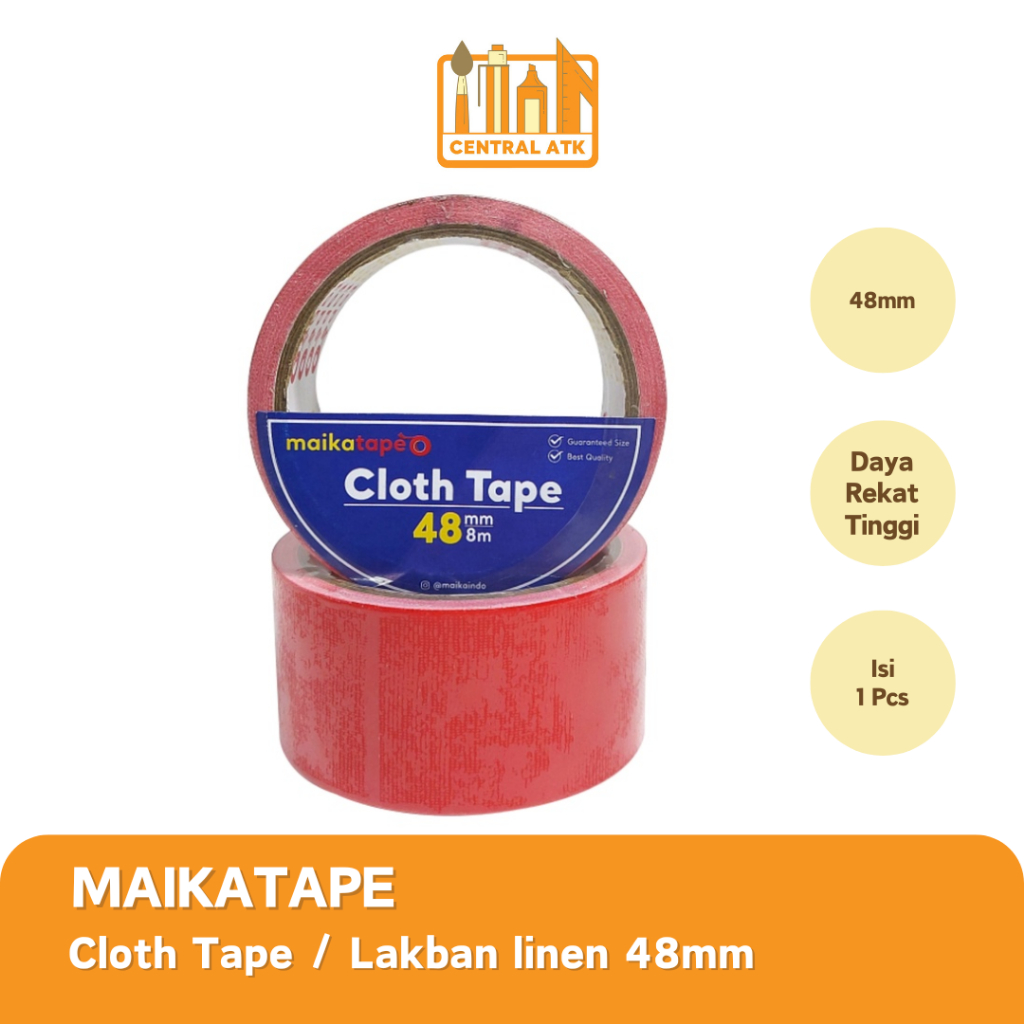MERAH LINEN duct TAPE / CLOTH TAPE RED MAIKATAPE 48MM | Shopee Malaysia