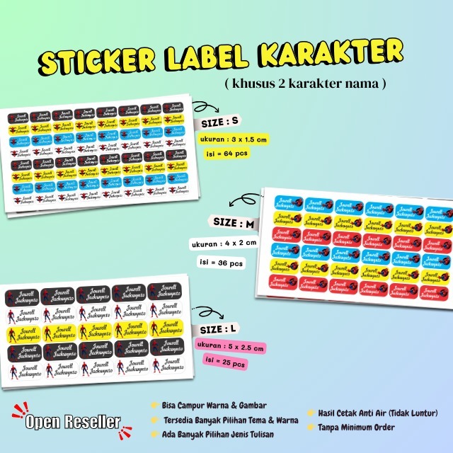Custom Name Label Sticker (2 Name Characters) | Shopee Malaysia