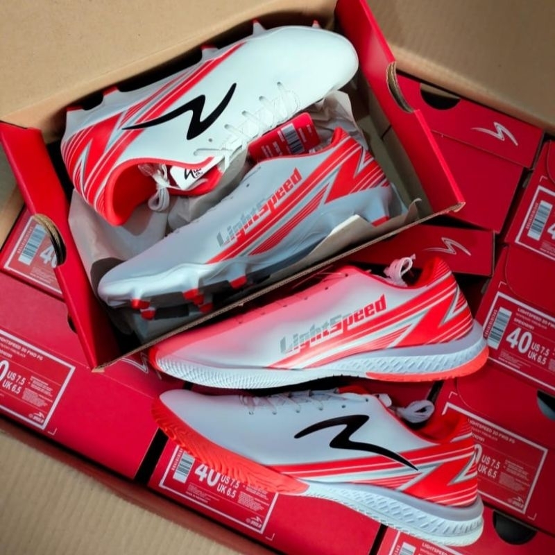 PUTIH Futsal Soccer Shoes Specs LS Lightspeed 20 Fg In White Orange ...