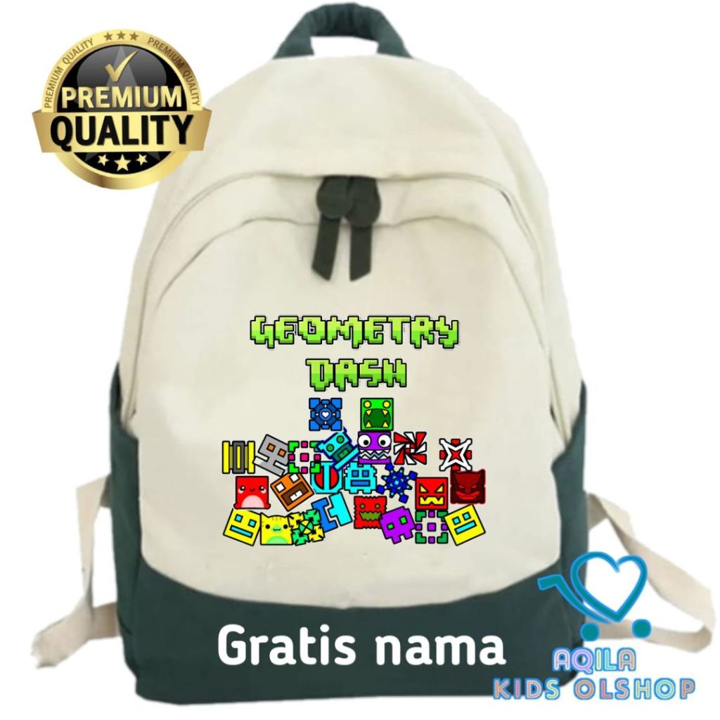 Geometry dash Children's School Backpack | Shopee Malaysia