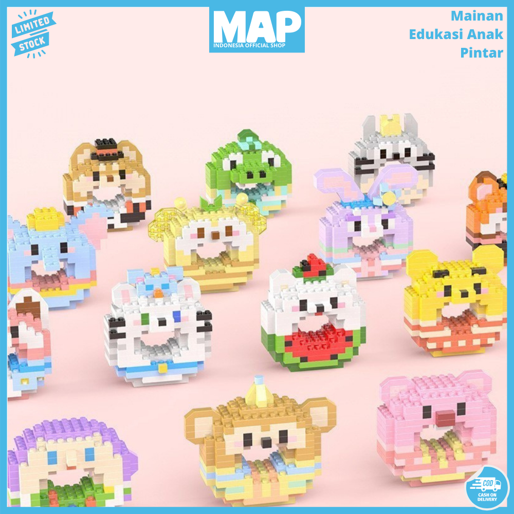 Lego Bricks Toy Stacking Blocks Mini Cartoon Donut DIY Model | Shopee ...