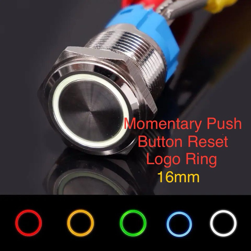 Momentary Switch 12 24V 220V 16Mm Led Ring Push Button Switch ...