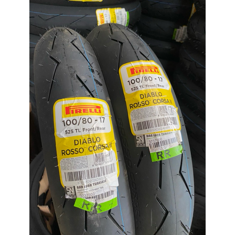 Pirelli diablo rosso corsa 2 tires 90/80 17 100/80 ring 17 tubes soft compound race | Shopee ...
