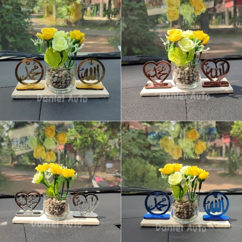 E FLOWER MANY Islamic pots Lafadz Allah Muhammad COLORFUL car dashboard ...