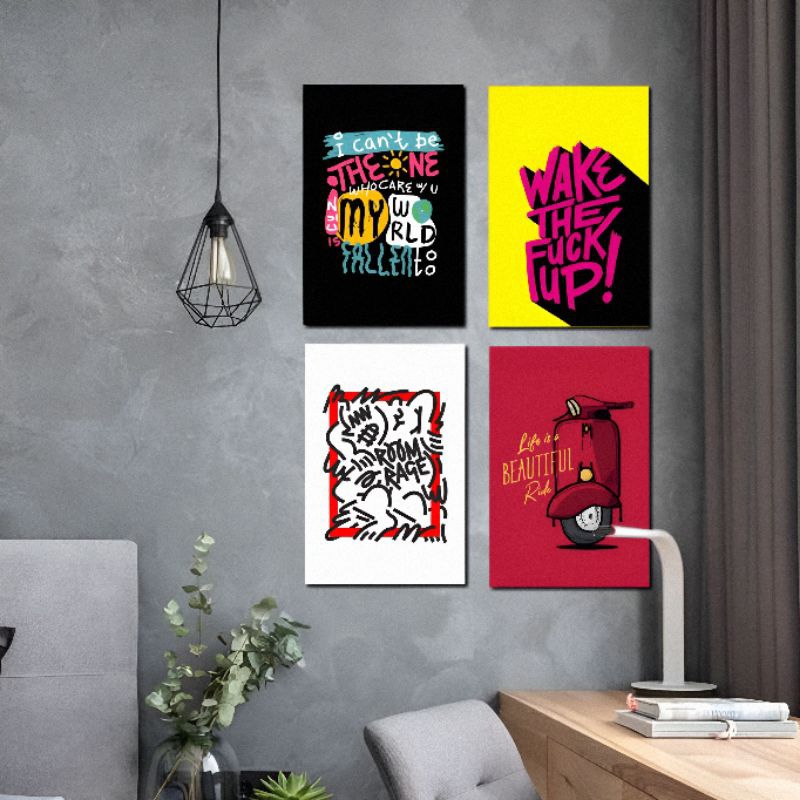 HIASAN DINDING KAYU Pop art Motivational Wooden Poster Room Wall ...