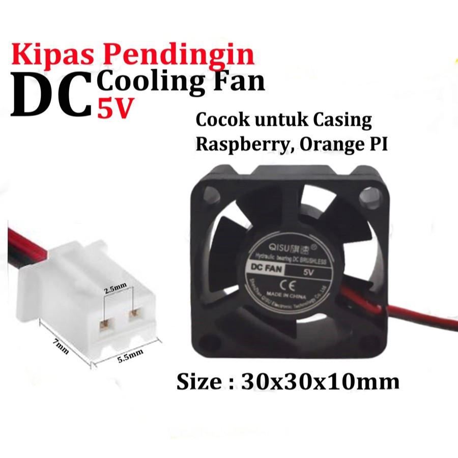 Cooling Fan 5v DC 3x3cm Cooling exhaust Brushless Motor 3cm 3cm ...