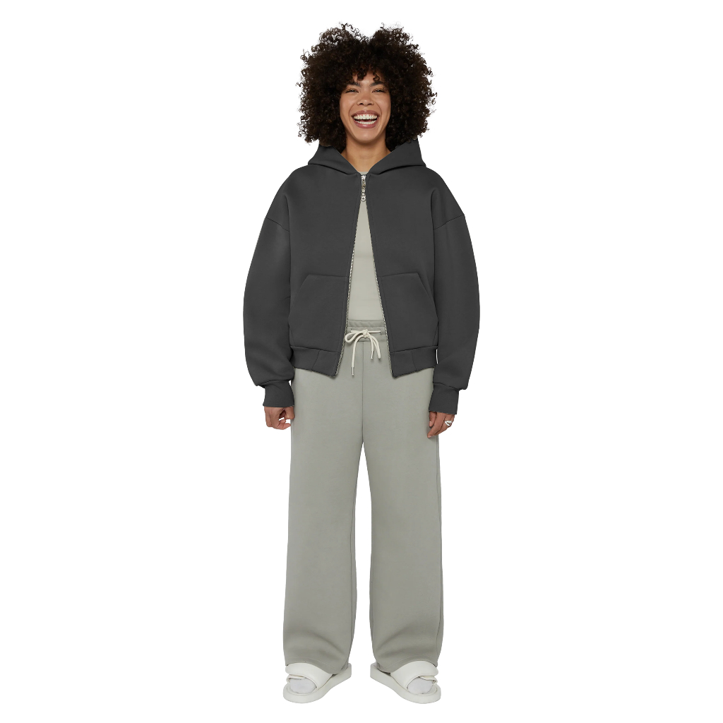 Jorn - Boxy Double Zip Dark Gray/ Zipper Hoodie Boxy / Zipper Boxy ...