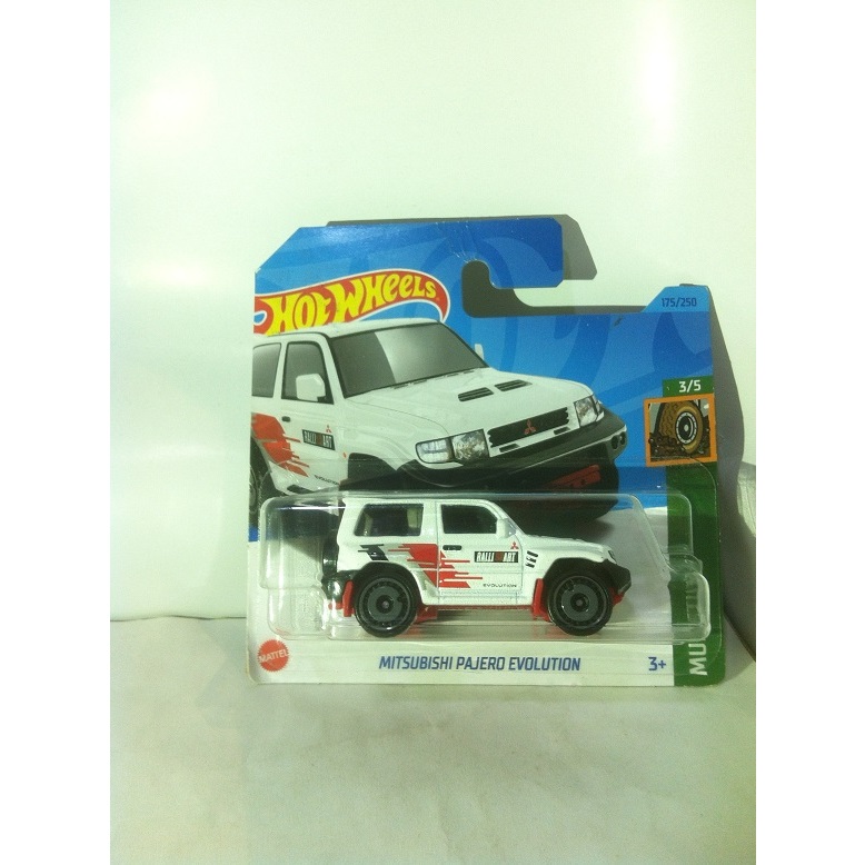 Hot Wheels. 2023 Mud Studs Mini Collection - 3. Mitsubishi Pajero Evolution. White SC by MATTEL ...