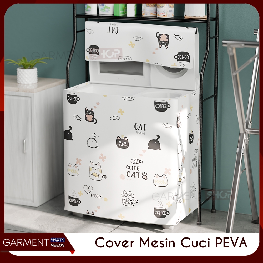 MESIN Peva Washing Machine Cover Top Opening Front Two Tubes PREMIUM ...