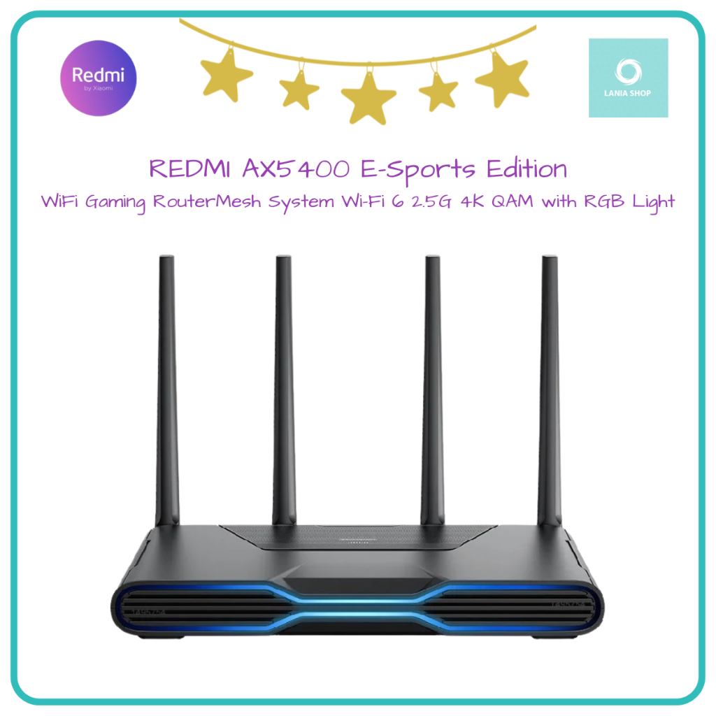 Redmi AX5400 E-Sports Edition - WiFi Gaming RouterMesh System Wi-Fi 6 2 ...